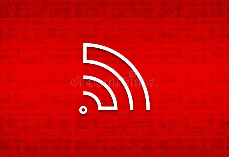 RSS Feed Icon Abstract Digital Screen Red Background Illustration Stock ...