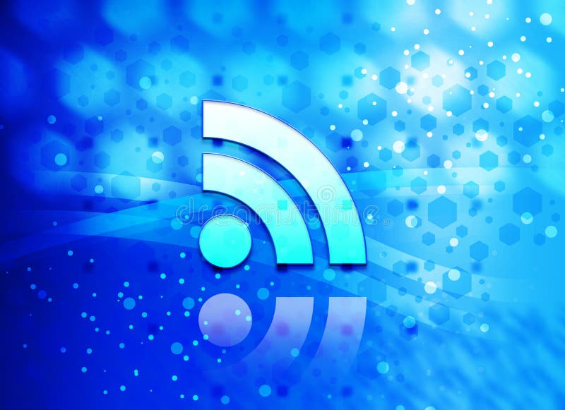 RSS Feed Icon Abstract Light Cyan Blue Hexagon Pattern Background Stock ...