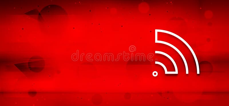 RSS Feed Icon Motion Art Abstract Red Banner Illustration Stock ...