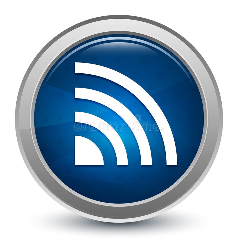 RSS Feed Icon Starburst Shiny Blue Round Button Illustration Design ...