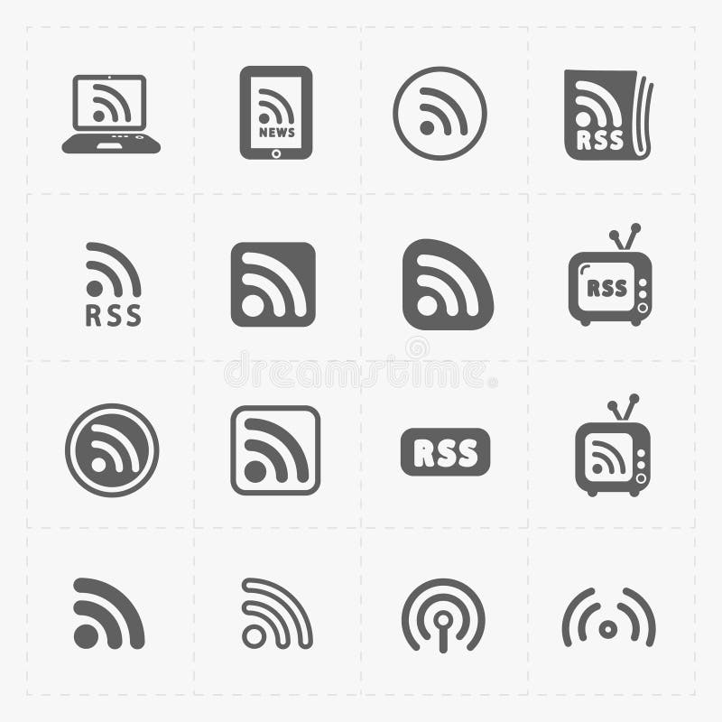 RSS Feed Symbols on White Background. Stock Vector - Illustration of ...