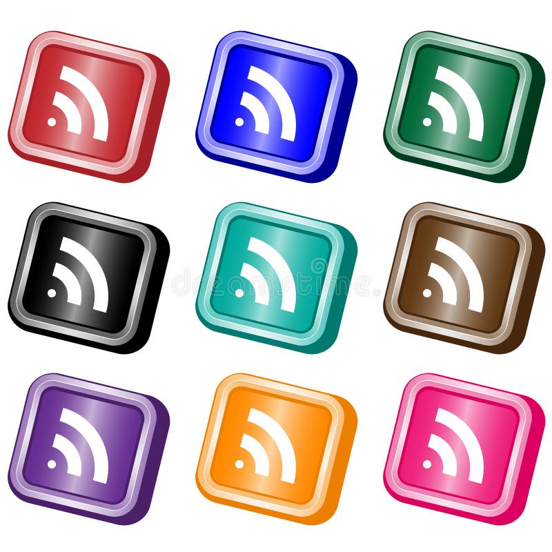 Web buttons square set stock vector. Illustration of shade - 18353896