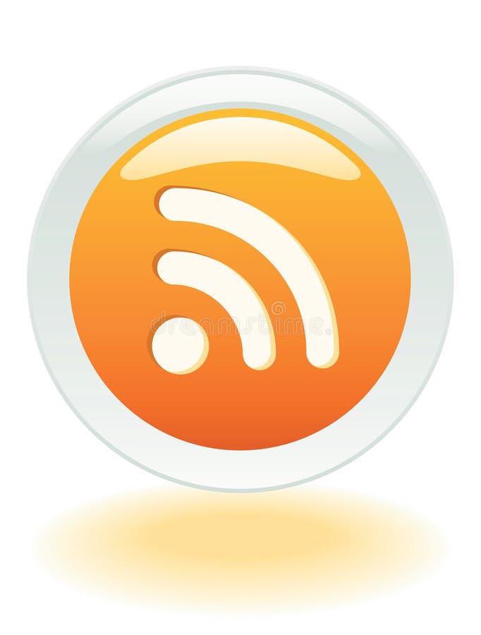 RSS feed button icon editorial image. Illustration of element - 6070605