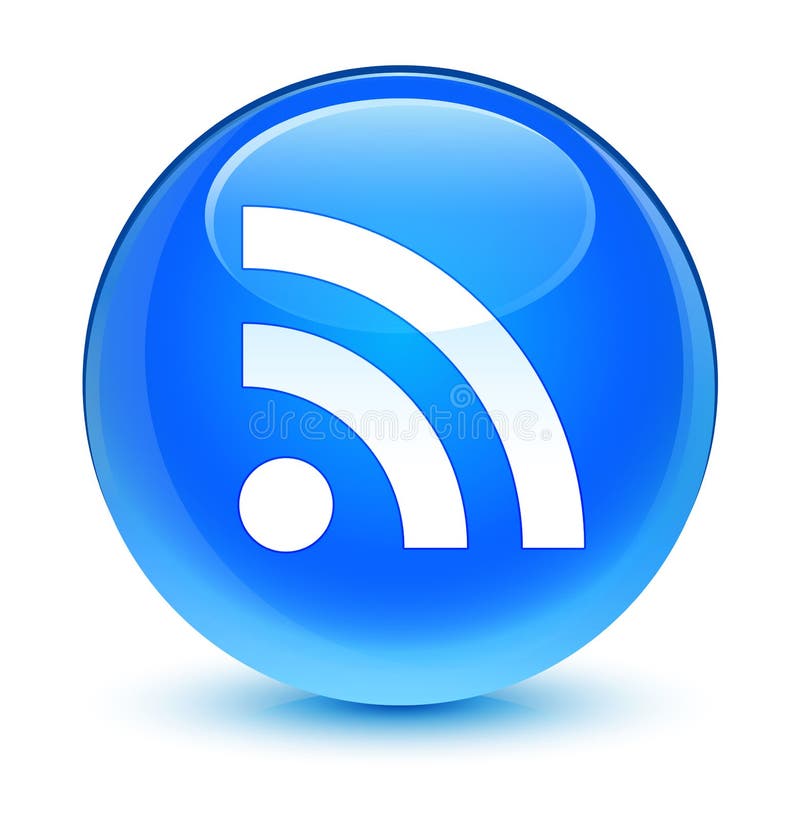 RSS Icon Glassy Cyan Blue Round Button Stock Illustration ...