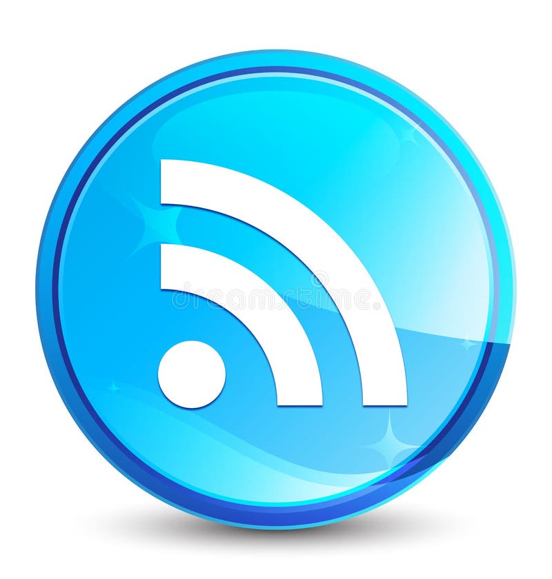 RSS Icon Splash Natural Blue Round Button Stock Vector - Illustration ...