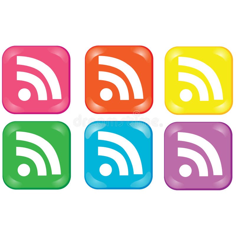 RSS feed button icon editorial image. Illustration of element - 6070605
