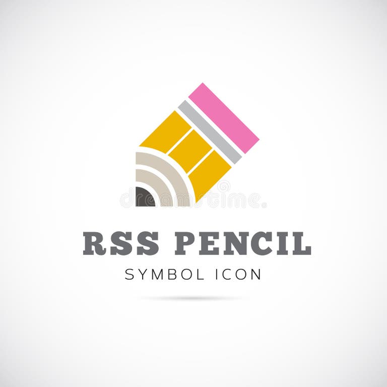 RSS Pencil Vector Concept Symbol Icon or Logo Stock Vector ...