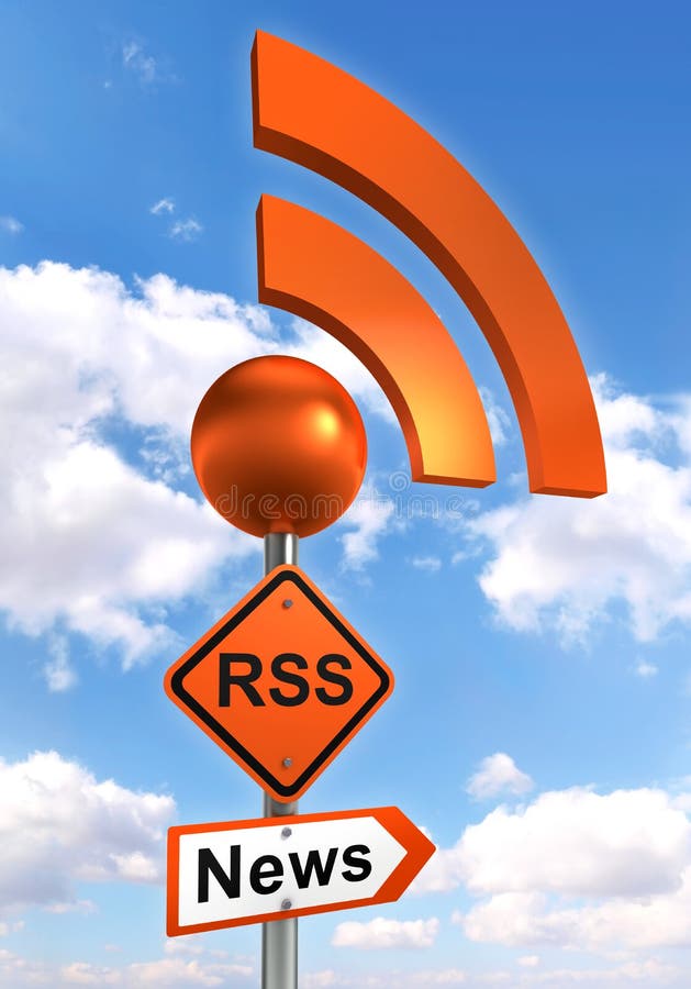 Rss road orange sign stock illustration. Illustration of icon - 29676406