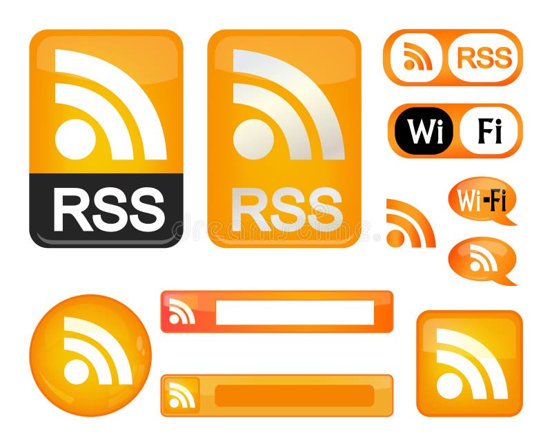 Rss sign stock vector. Illustration of orange, element - 20732904