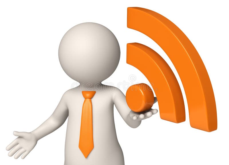 Rss sign - 3d man editorial stock image. Illustration of icon - 20088434