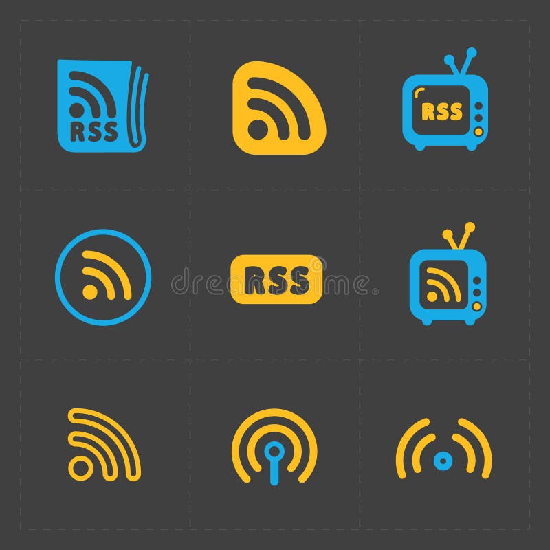 RSS Sign Icons. RSS Feed Symbols Stock Vector - Illustration of label ...