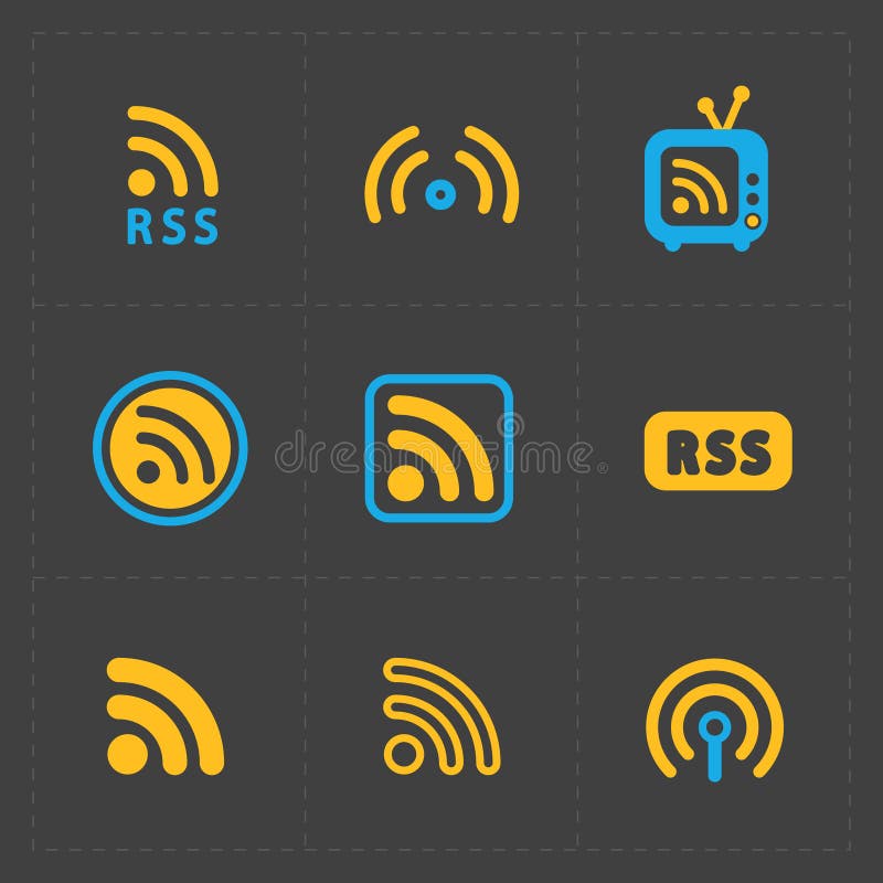 RSS Sign Icons. RSS Feed Symbols Stock Vector - Illustration of ...