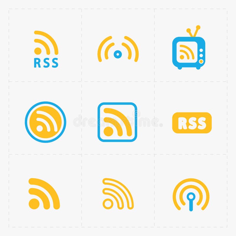 RSS Sign Icons. RSS Feed Symbols Stock Vector - Illustration of ...