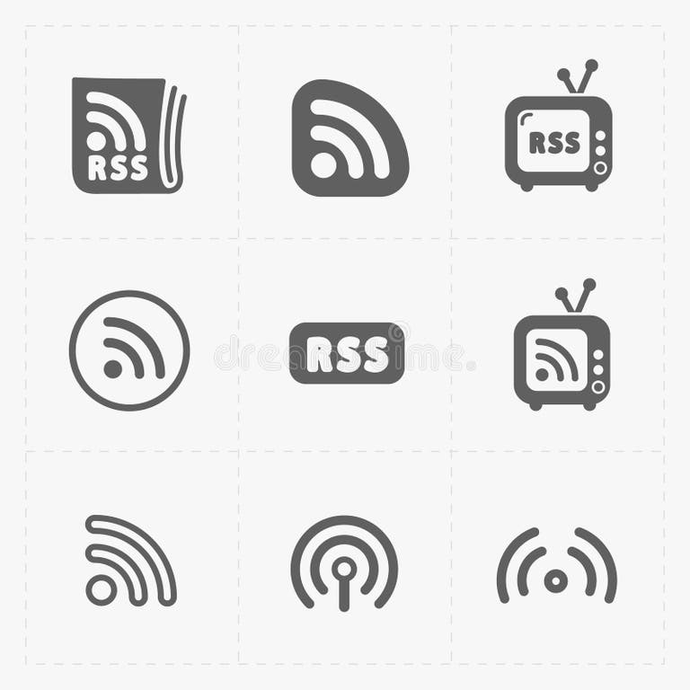 RSS Sign Icons. RSS Feed Symbols on White Stock Vector - Illustration ...