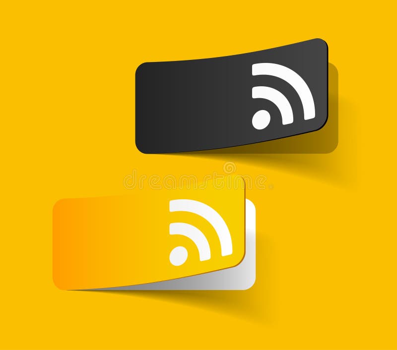 Rss sticker stock vector. Illustration of element, blogging - 25800025