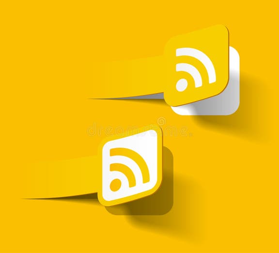 Rss sticker stock vector. Illustration of internet, publish - 25857513
