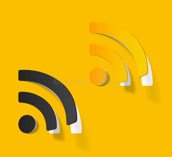 Rss sticker stock vector. Illustration of podcast, design - 25979213