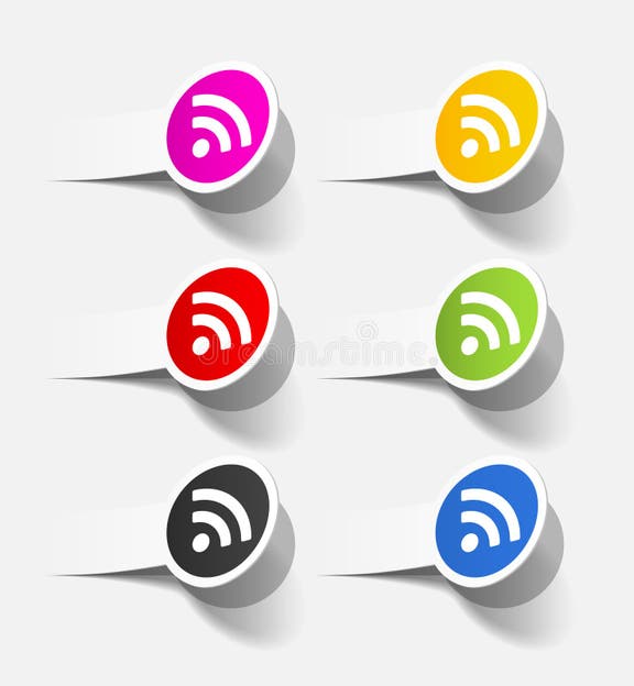 Rss sticker stock vector. Illustration of color, label - 26370392