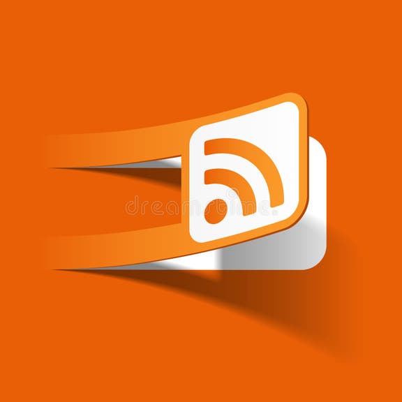Rss sticker stock vector. Illustration of communication - 28871810