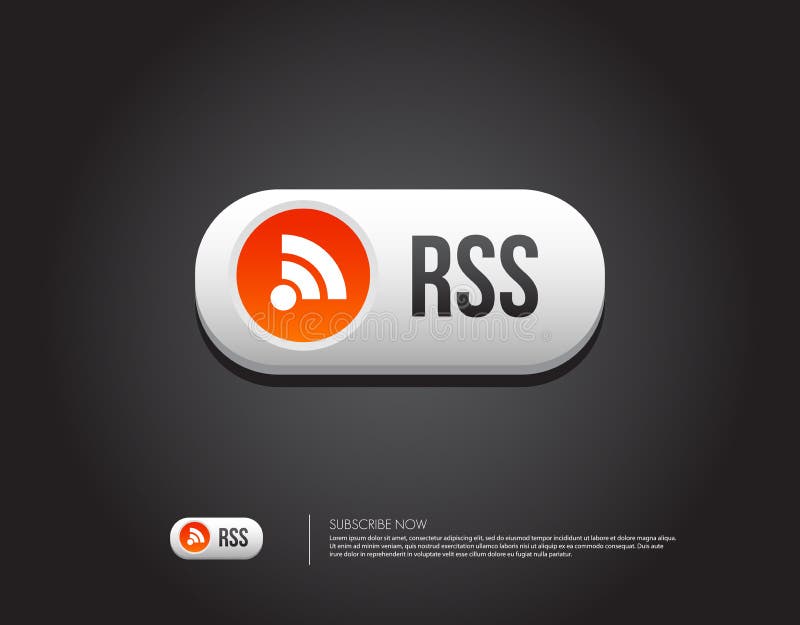 RSS Subscribe Button stock vector. Illustration of subscription - 197121724