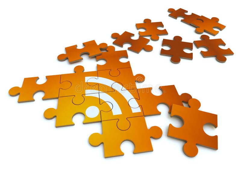 RSS symbol in a puzzle stock illustration. Illustration of rendering ...