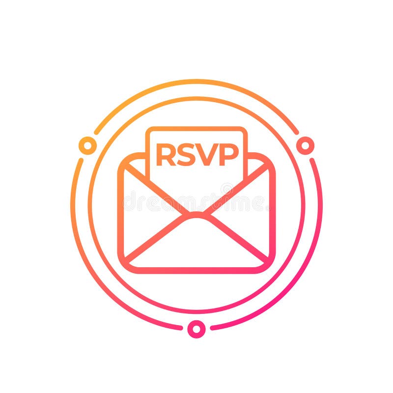 RSVP Icon Vector. Please Respond Letter in Envelop. Answer on Mail ...