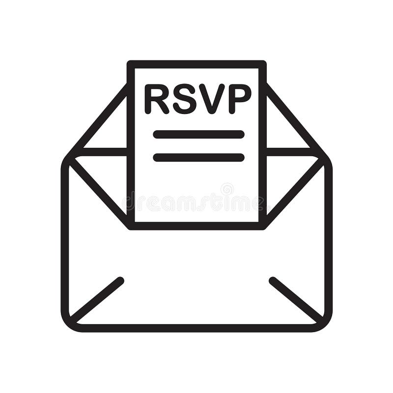 RSVP Icon Envelope Date Stamp Vector Invitation. Rsvp Message Envelope Stock Vector ...