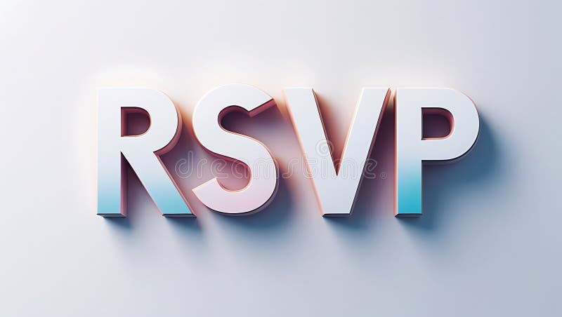 RSVP Invitation with Soft Shadows and Layered Text Effects Stock ...
