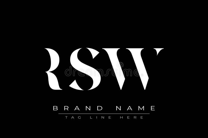 RSW Abstract Letter Logo Design Stock Vector - Illustration of emblem ...