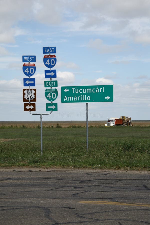 Rt. 66 signage in Texas stock image. Image of interstate - 9248309