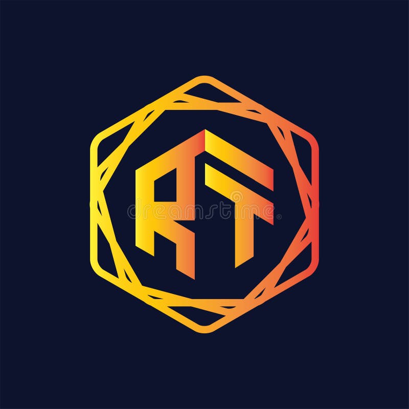 RT Initial Letter Hexagonal Logo Vector Stock Vector - Illustration of ...
