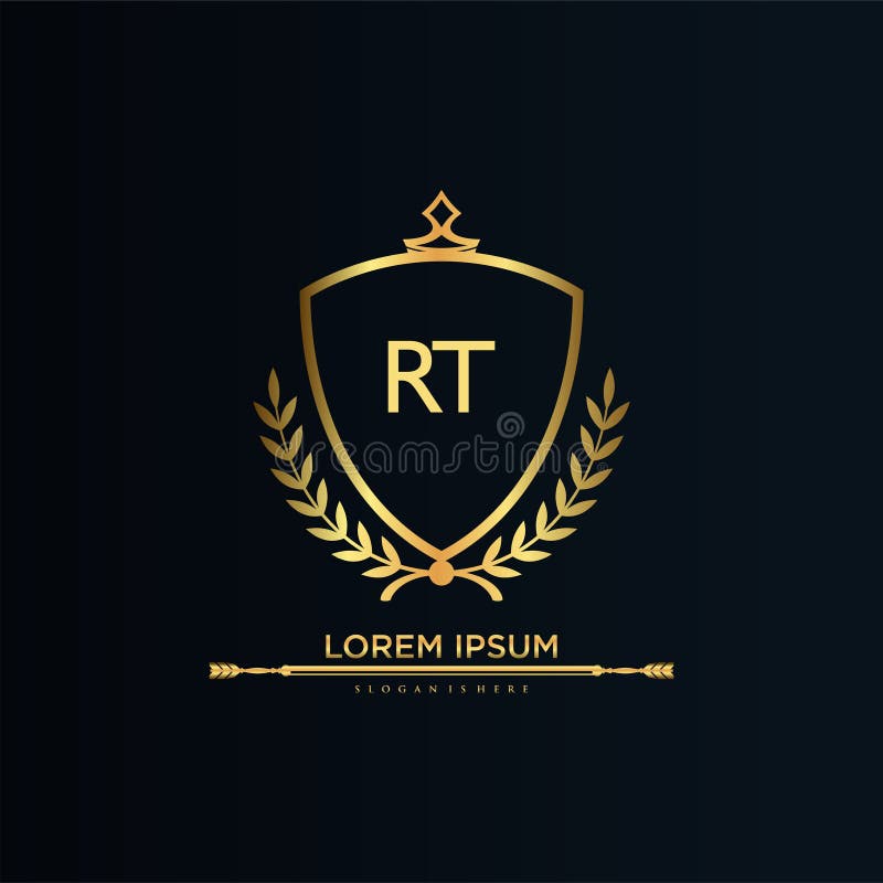 RT Letter Initial with Royal Template.elegant with Crown Logo Vector ...