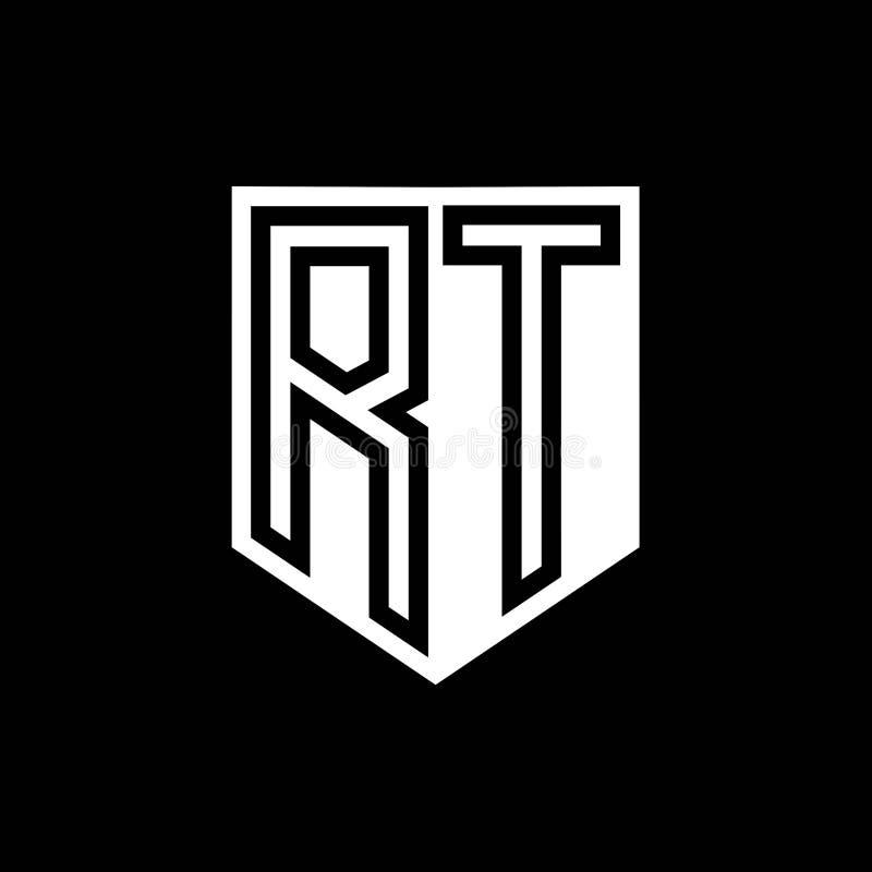 RT Logo Monogram Shield Geometric Black Line Inside White Shield Color ...