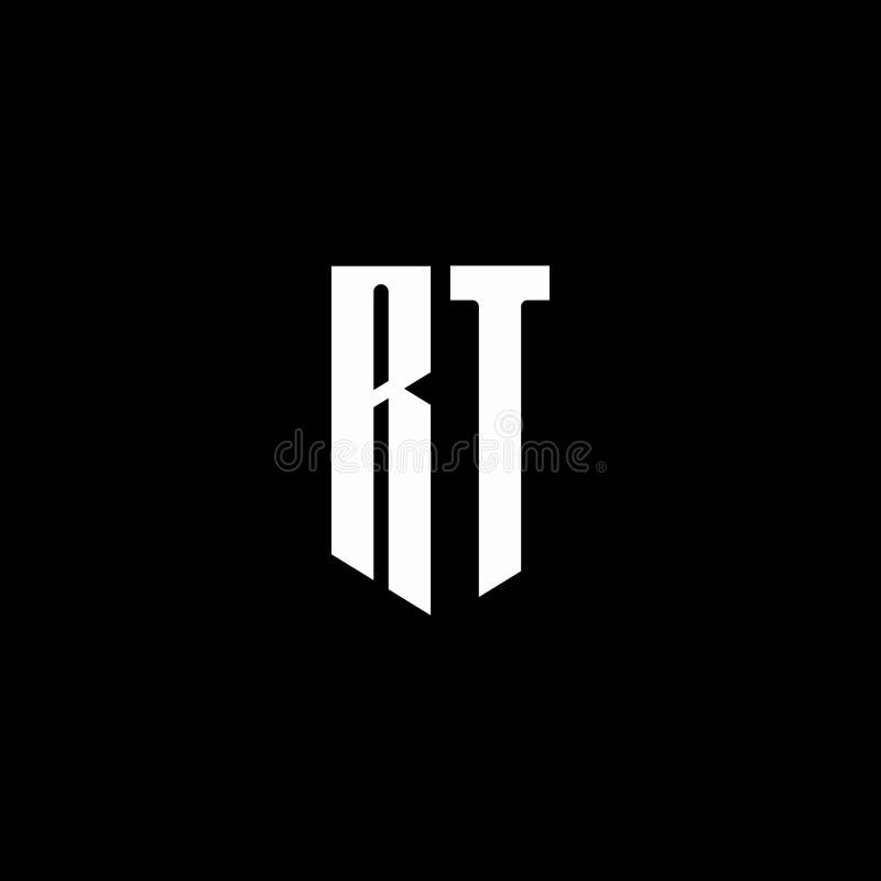 RT Logo Monogram with Emblem Style Isolated on Black Background Stock ...