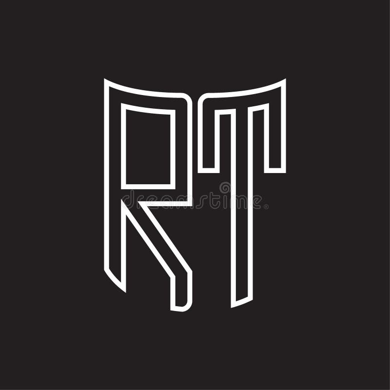 RT Logo Monogram with Ribbon Style Outline Design Template Stock Vector ...
