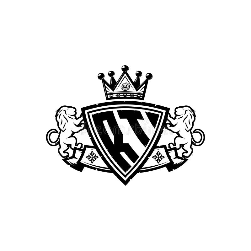 RT Logo Monogram Shield Crown Luxury Design Stock Vector - Illustration ...