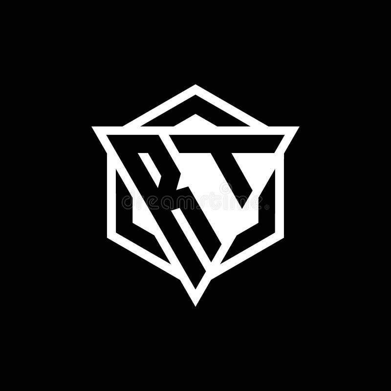 RT Logo Monogram with Triangle and Hexagon Shape Combination Stock ...