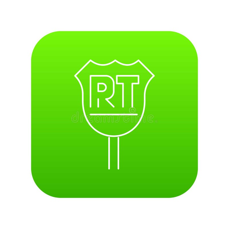 RT sign icon green vector stock vector. Illustration of icon - 135525291
