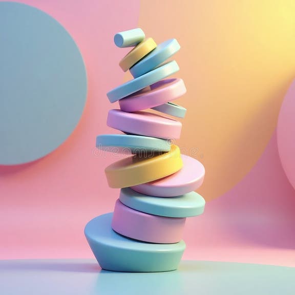 A Vertical Cascade of Solid Half-circles, Each Subsequent Shape ...