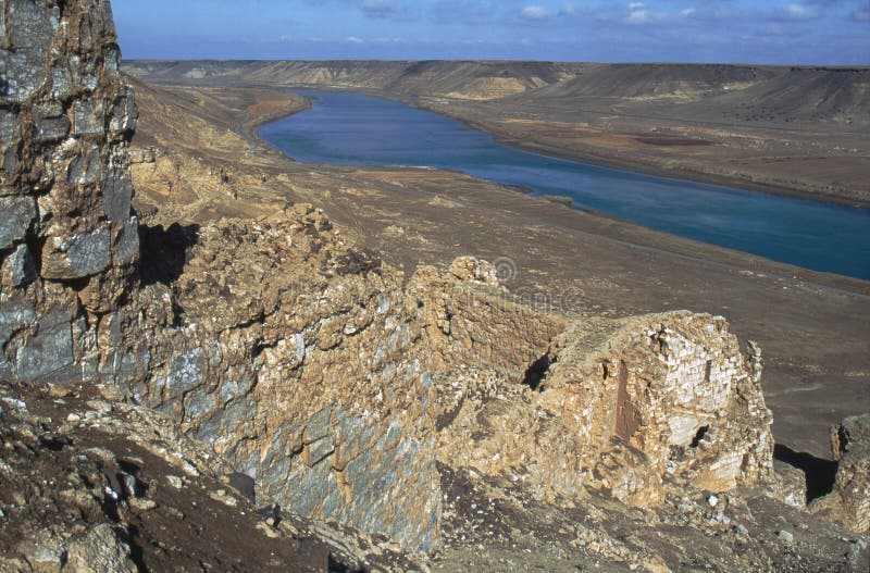 Ruïnes Van Halabiye Aan De Eufraat Stock Afbeelding - Image of ...