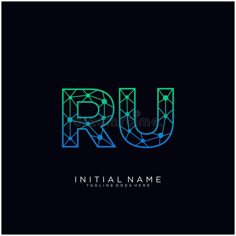 RU Letter Logo Icon Design Template Elements Stock Vector ...