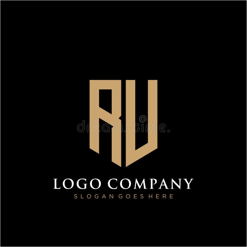 RU Letter Logo Icon Design Template Elements Stock Vector ...