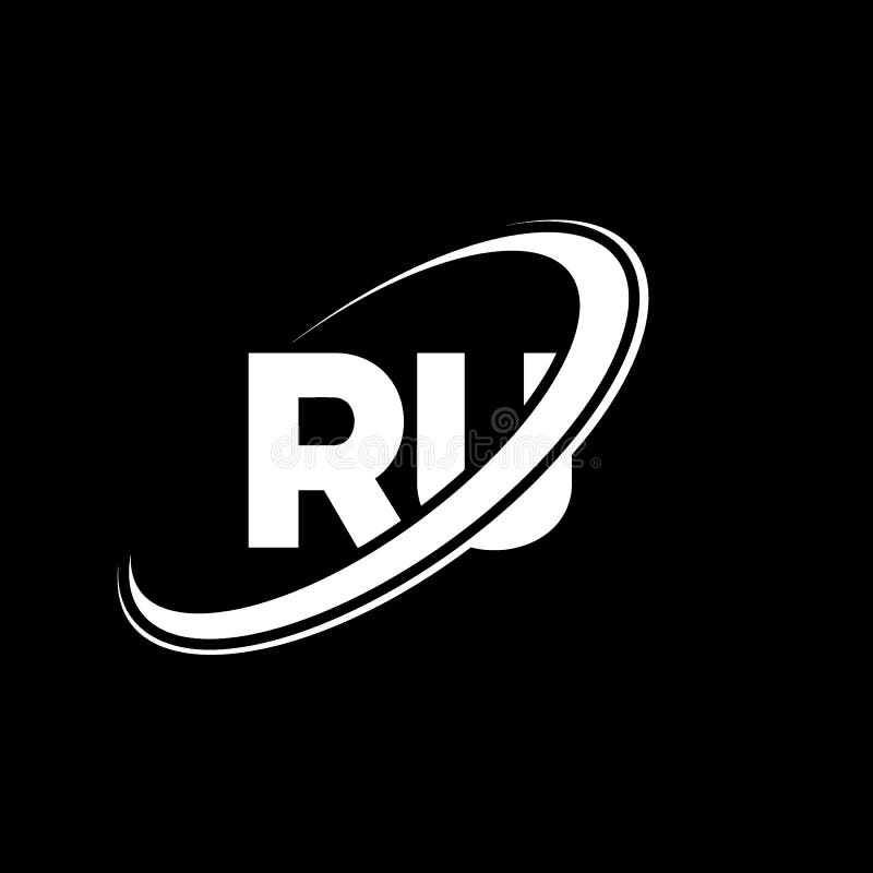 RU R U Letter Logo Design. Initial Letter RU Linked Circle Uppercase ...