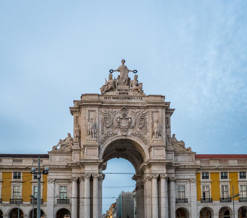 Rua Augusta Arch in Lisbon Portugal Stock Photo - Image of travel ...
