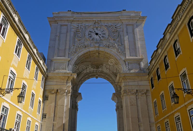 Rua Augusta Arch, Lisbon. PORTUGAL Stock Photo - Image of white, europe ...