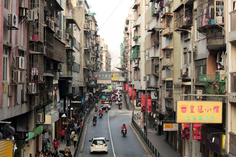 Rua de Macau foto editorial. Imagem de foto, arquitetura - 37737306
