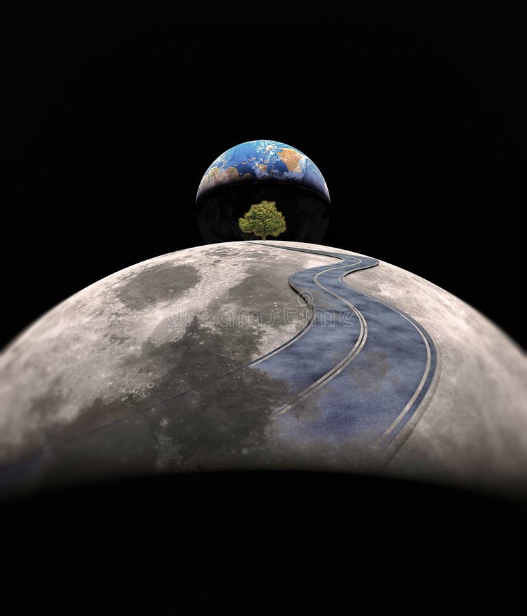 Rua na lua ilustração stock. Ilustração de linhas, rural - 25914109