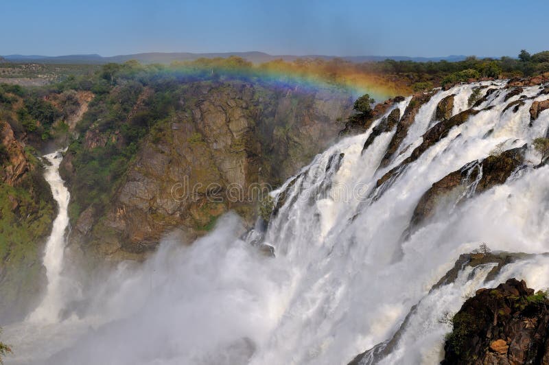 The Ruacana Waterfalls, Namibia Stock Image - Image of dramatic, rocks ...
