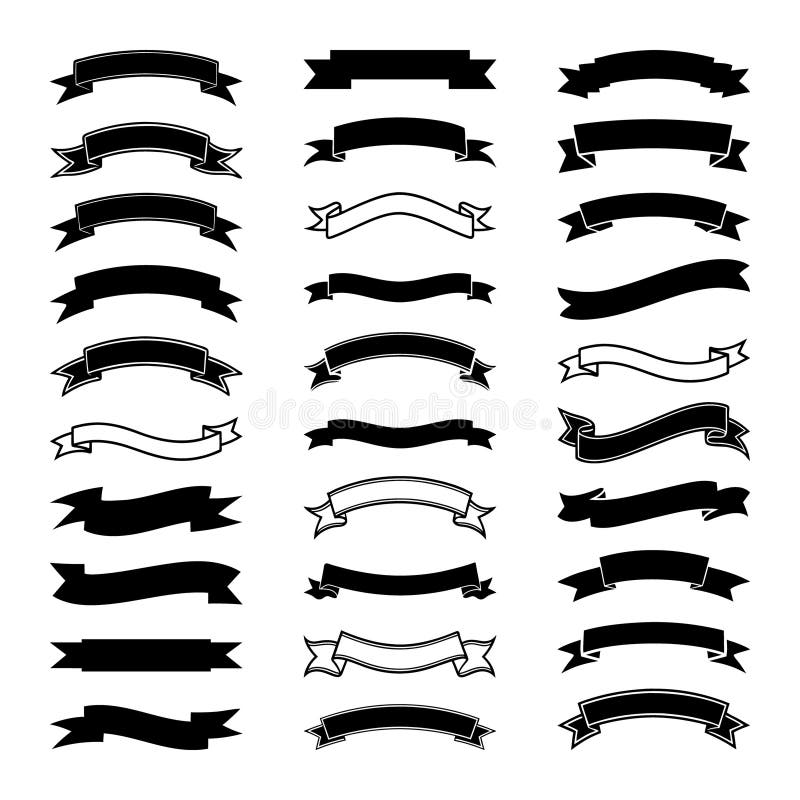 Ruban SVG Set Silhouette Vector Illustration Illustration de Vecteur ...