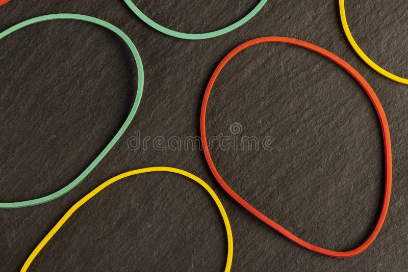 Rubber Bands of Different Colors for Packaging and Organizing Money ...